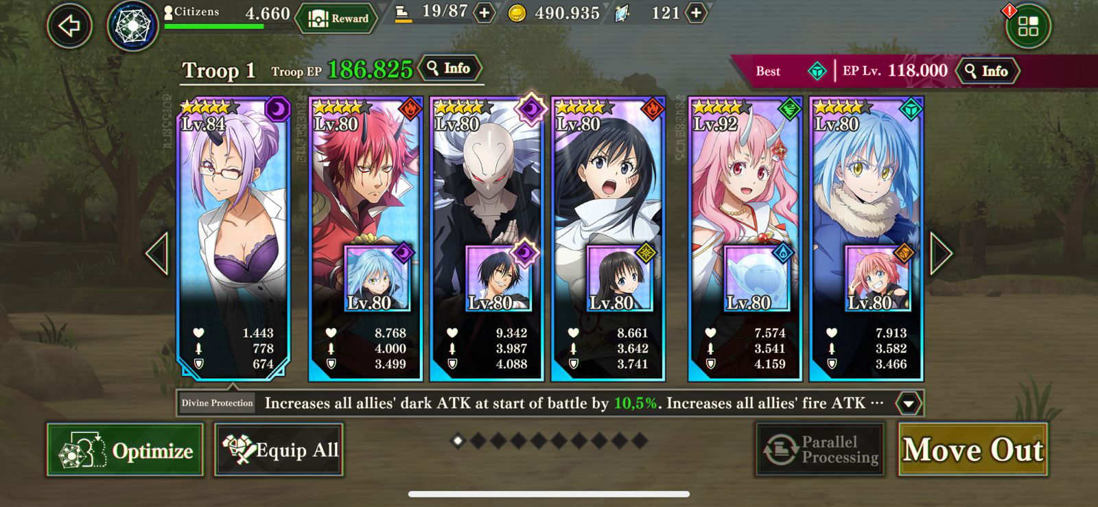 Selling Eu Dark Fire Team Rimuru Diablo Bereta Shion Benimaru 5k Populations Epicnpc