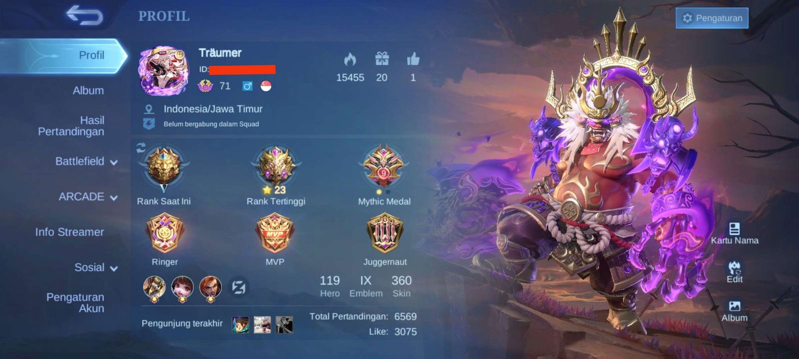 360 Skins 119 Hero JJK Nobara Legend Franco $120 - EpicNPC